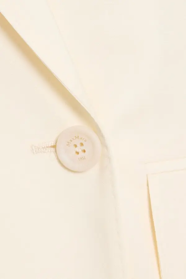 Max Mara Elegia Double-breasted Wool-crepe Blazer - Ivory