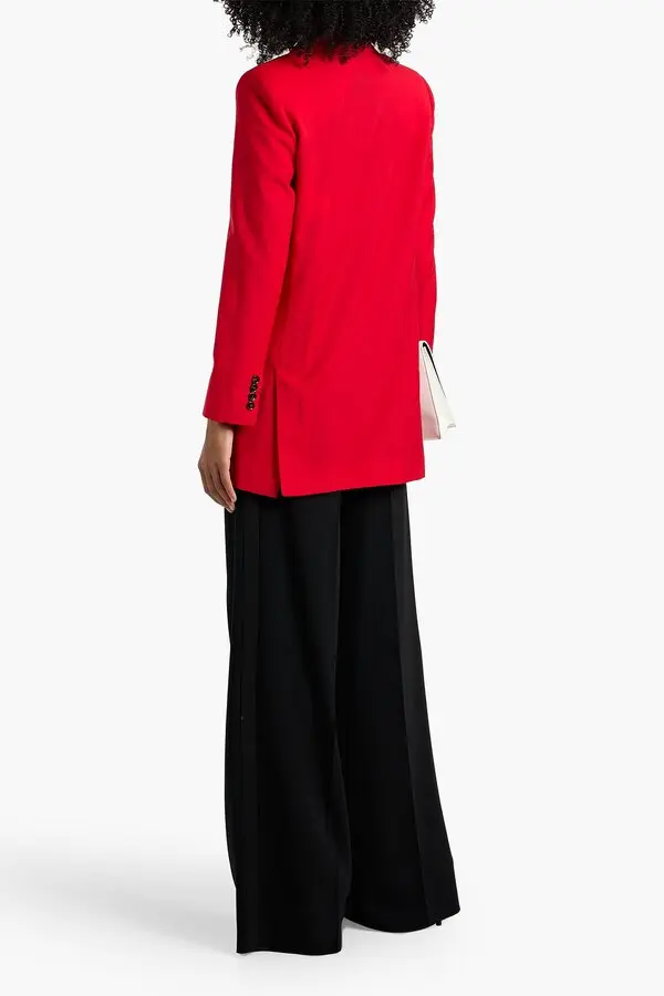 Max Mara Nebbie Double-breasted Wool-crepe Blazer - Red