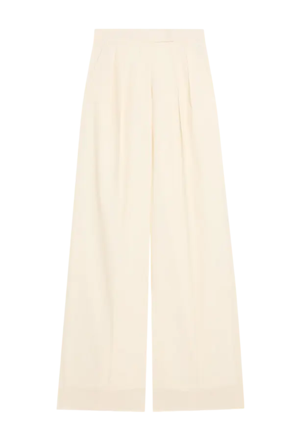 Max Mara Piombo Wool-crepe Wide-leg Pants - Cream