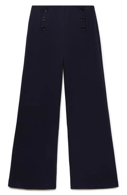 Mango Button Detailed Wide Leg Pants