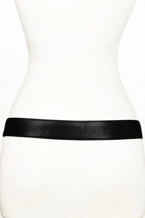 RAINA BELTS Leather Covered Geometric Buckle Belt