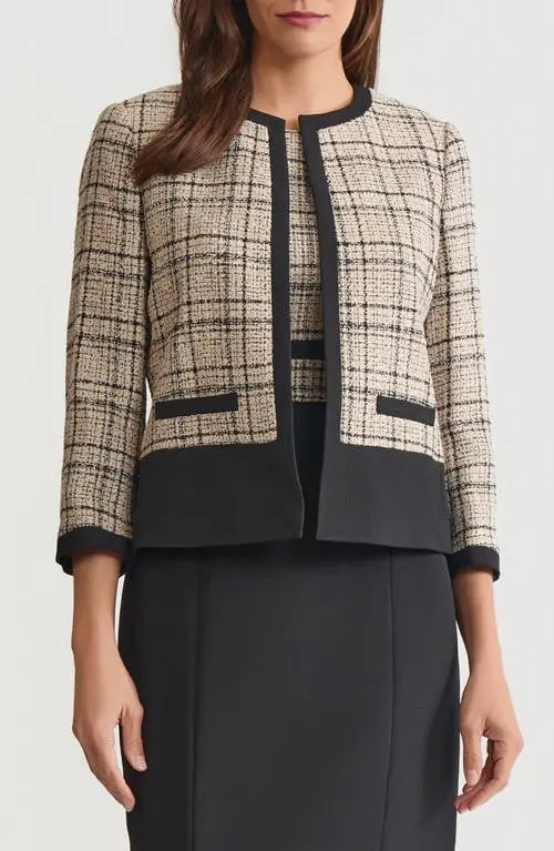 KASPER Plaid Cropped Jacket