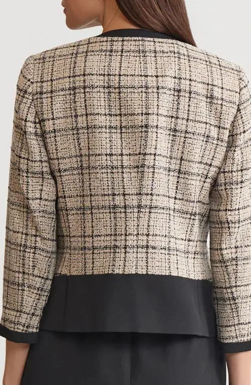 KASPER Plaid Cropped Jacket