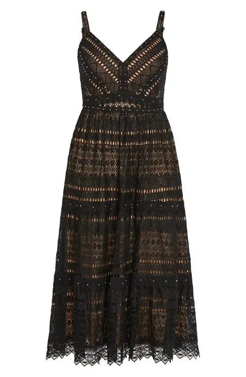 City Chic Mia Lace Fit-and-flare Midi Dress