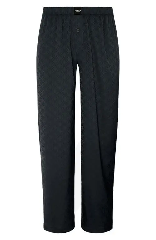SAVAGE X FENTY Savage X Satin Jacquard Sleep Pants - Black Caviar X Hatch Jacquard