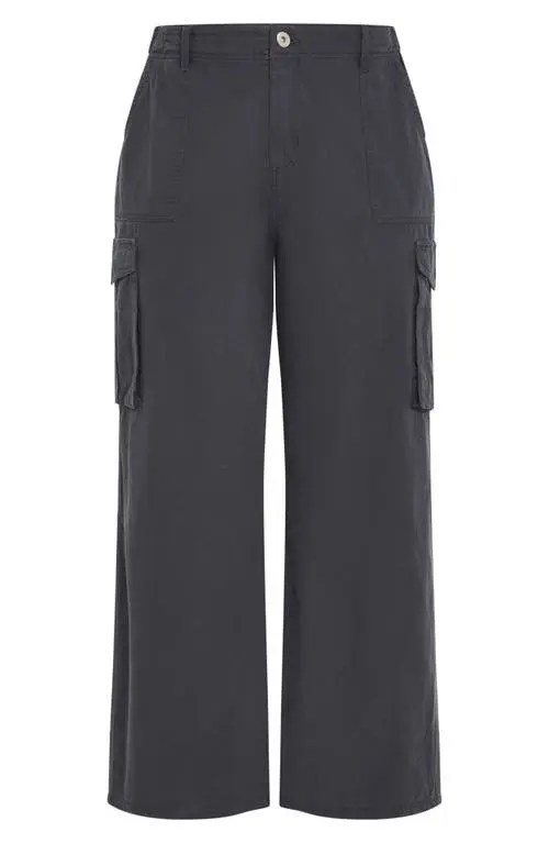 City Chic Mia Cargo Wide Leg Pants - Washed