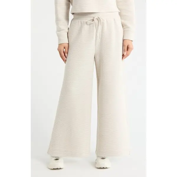 Zella Ottoman Wide Leg Ankle Pants - Grey Moonbeam