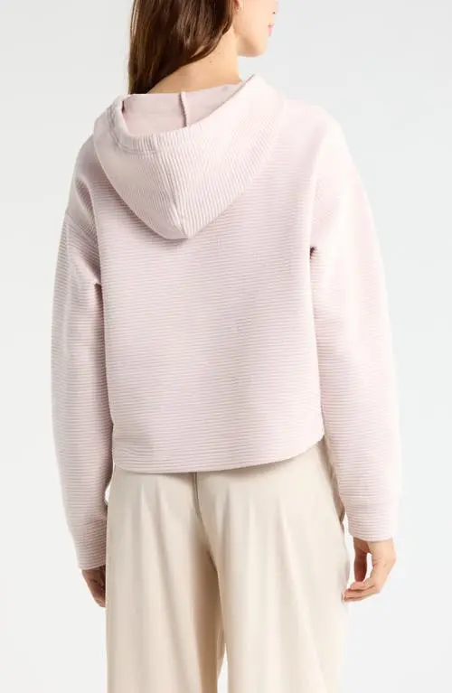 Zella Cotton-blend Ribbed Hoodie - Pink Hush