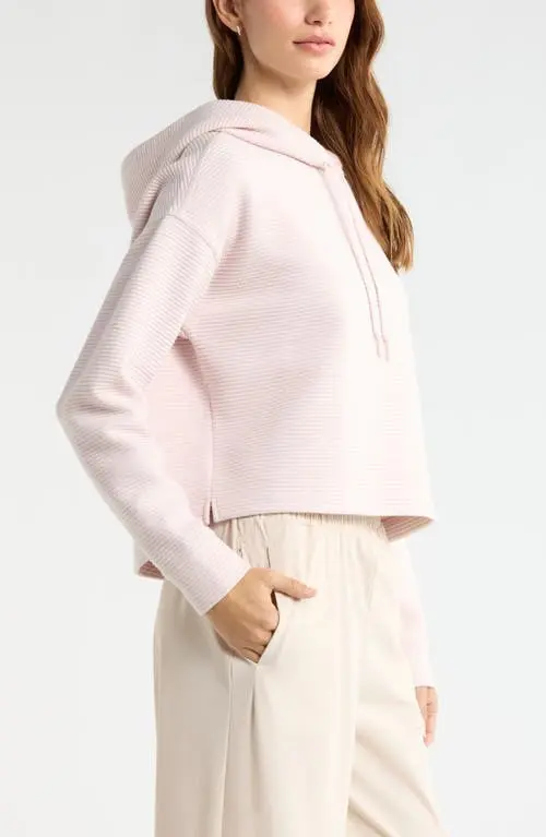 Zella Cotton-blend Ribbed Hoodie - Pink Hush