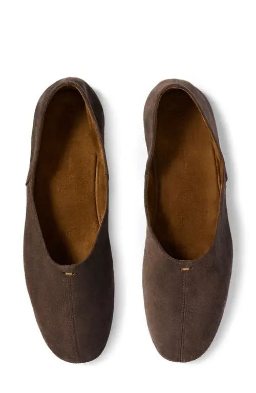 Khaite Jane Suede Ballet Flat - 491 Sable