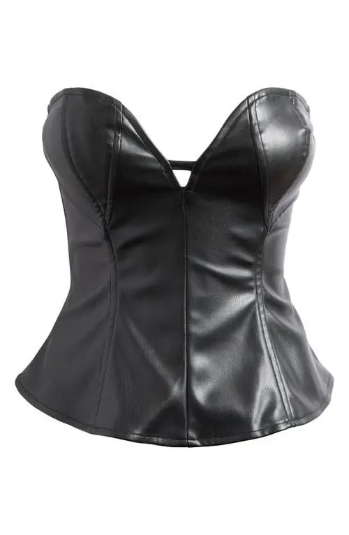 AFRM Torri Strapless Faux Leather Top