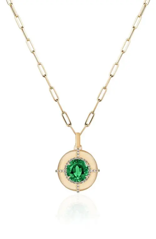 Goshwara 18k Gold Emerald And Diamond Medallion Necklace - Green