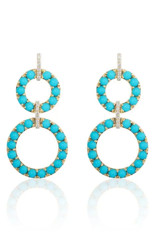 Goshwara Cabochon And Diamond Drop Earrings - Turquoise