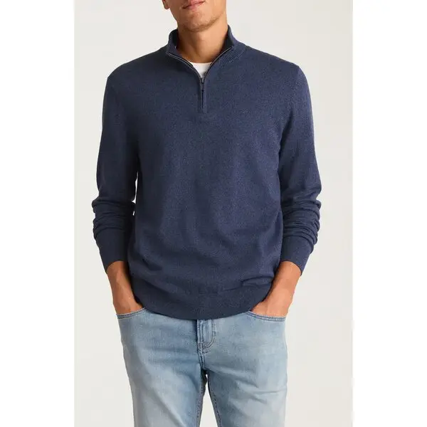Bonobos Cotton And Cashmere Quarter Zip Sweater