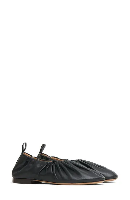 MANSUR GAVRIEL Ruched Ballerina Flat - Black