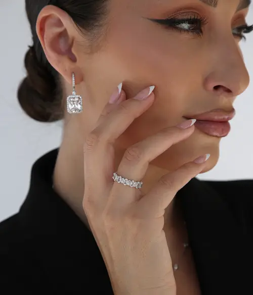 RACHELMENT Sterling Oval And Round Stone Ring