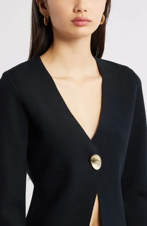 OPEN EDIT Structured One-button Cardigan - Black