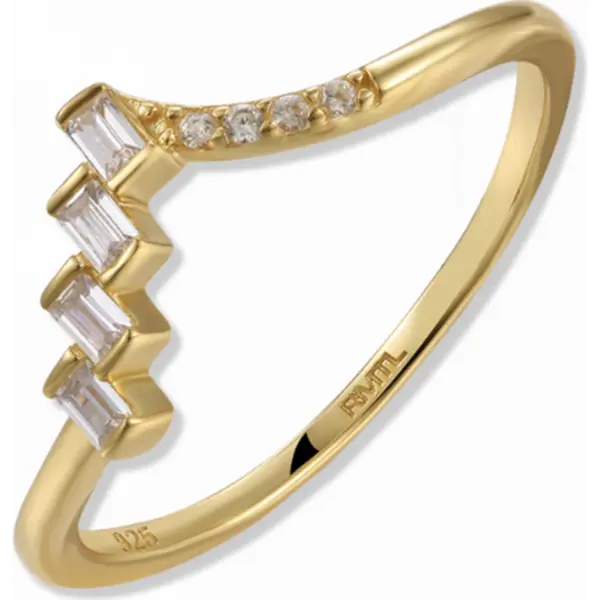 RACHELMENT Hava Ring With Baguette And Micro Stones - Gold