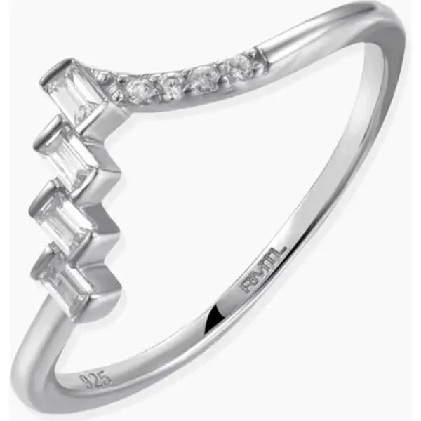 RACHELMENT Hava Ring With Baguette And Micro Stones - Silver