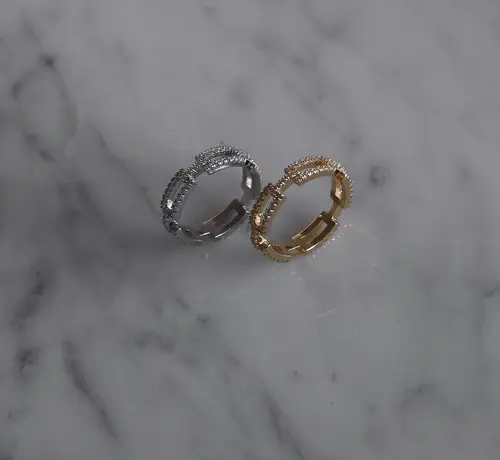 RACHELMENT Anya Pave Cubic Zirconia Ring - Gold