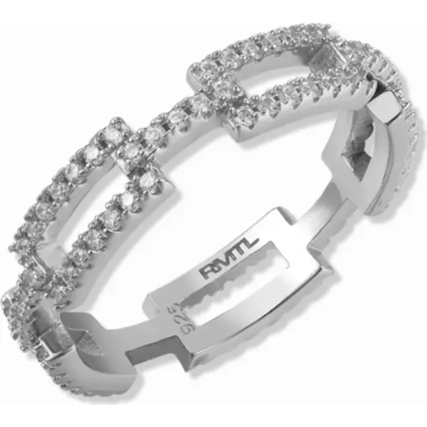 RACHELMENT Anya Pave Cubic Zirconia Ring - Silver