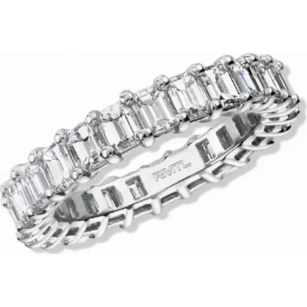 RACHELMENT Elisa Square Eternity Band With Cubic Zirconia In Sterling - Silver