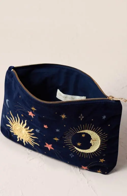 ELIZABETH SCARLETT Celestial Velvet Everyday Pouch - Navy