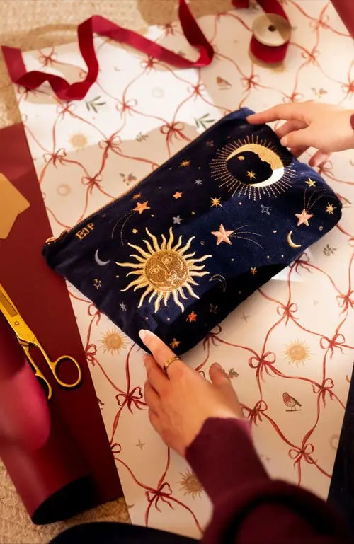 ELIZABETH SCARLETT Celestial Velvet Everyday Pouch - Navy