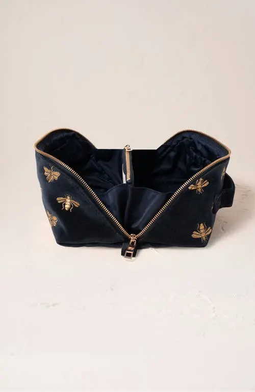 ELIZABETH SCARLETT Honey Bee Velvet Makeup Bag