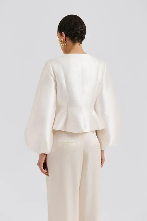 MALINA Vendela Balloon Sleeve Blouse - Ivory