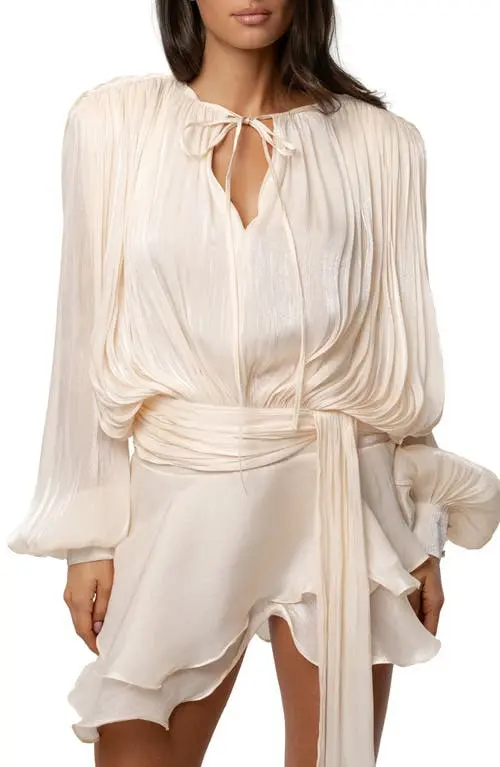 JLUXLABEL Long Sleeve Mini Dress - Cream