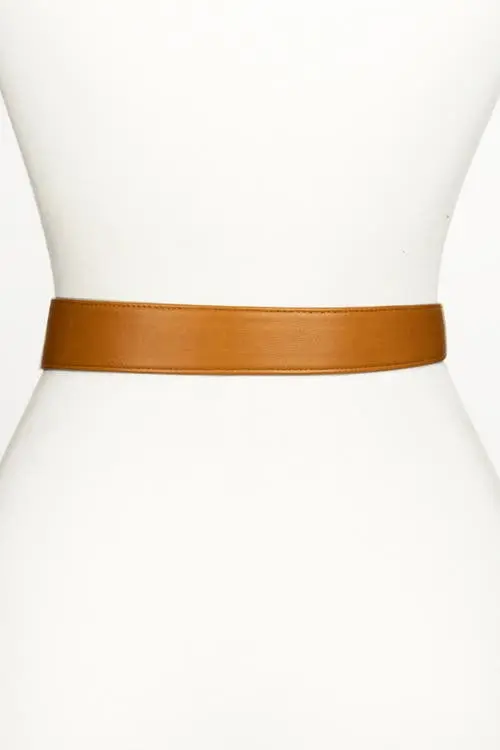 RAINA BELTS Sheila Knot Leather Belt - Camel