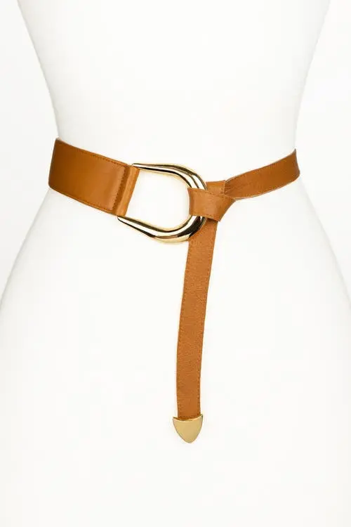 RAINA BELTS Sheila Knot Leather Belt - Camel