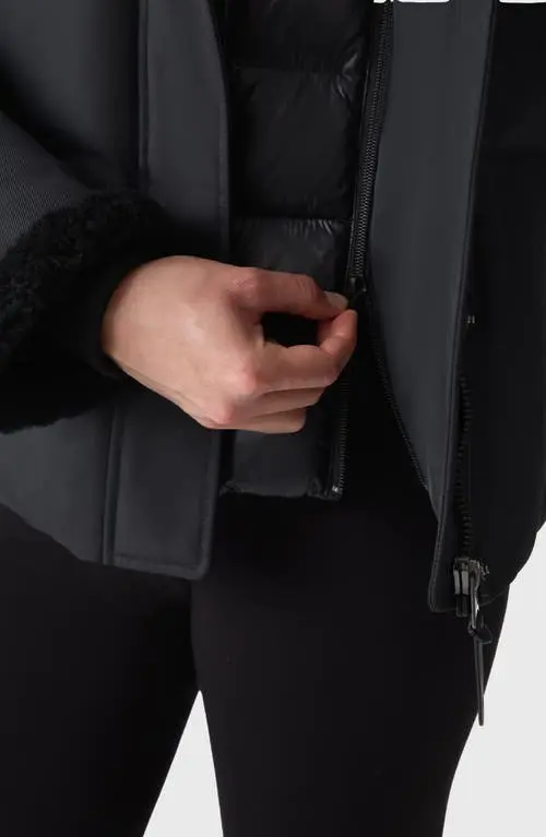 Mackage Lydana Down Jacket With Shearling Trim And Removable Bib - Black