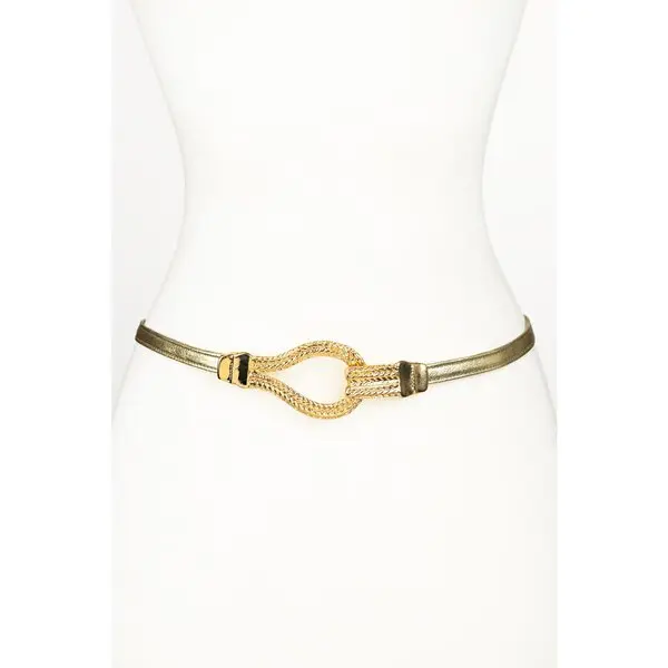 RAINA BELTS Christian Corset Leather Belt - Gold
