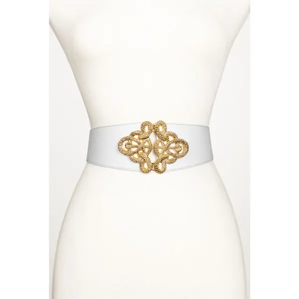 RAINA BELTS Christian Corset Leather Belt - White