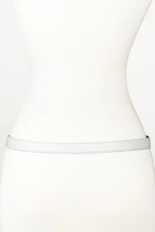 RAINA BELTS Sea Shells Buckle Leather Belt - White