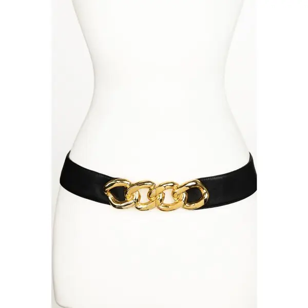 RAINA BELTS Jaclyn Chain Leather Belt - Camel