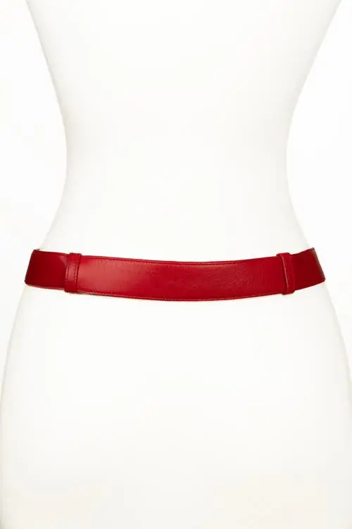 RAINA BELTS Viper D-link Buckle Leather Belt - Red