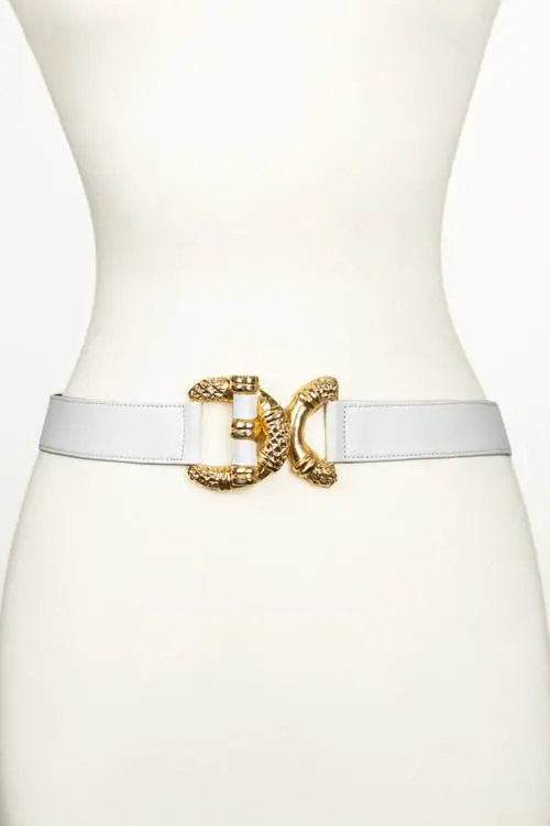 RAINA BELTS Viper D-link Buckle Leather Belt - White