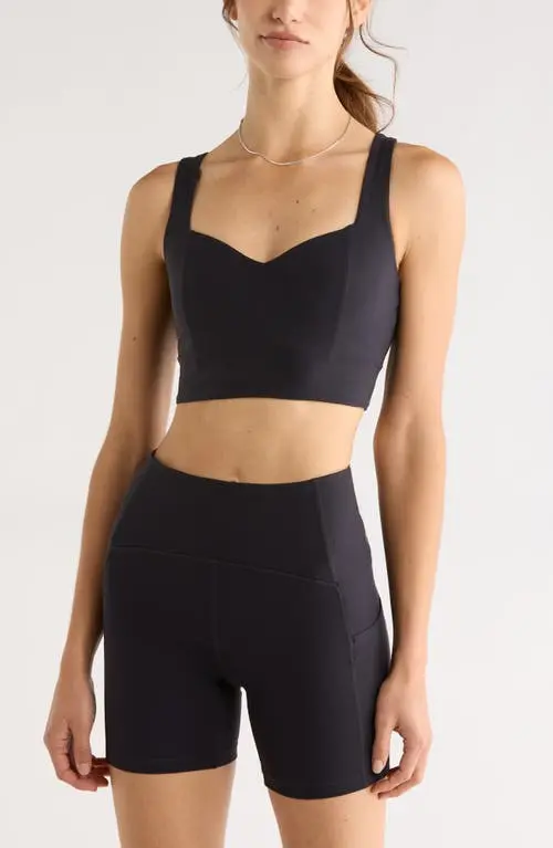 Zella Studio Luxe Sweetheart Sports Bra - Black