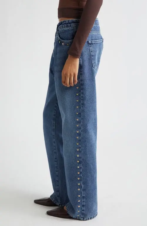 Paloma Wool Crowd Rivet Studded Boyfriend Jeans - Denim