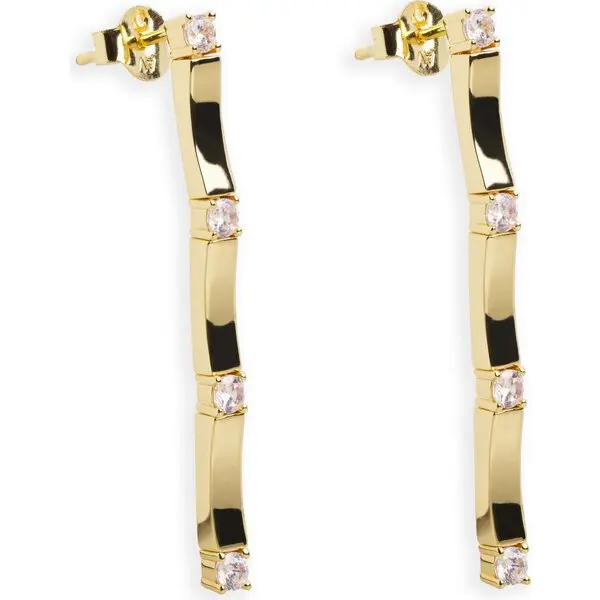 Argento Vivo Linear Cubic Zirconia Earrings - Gold