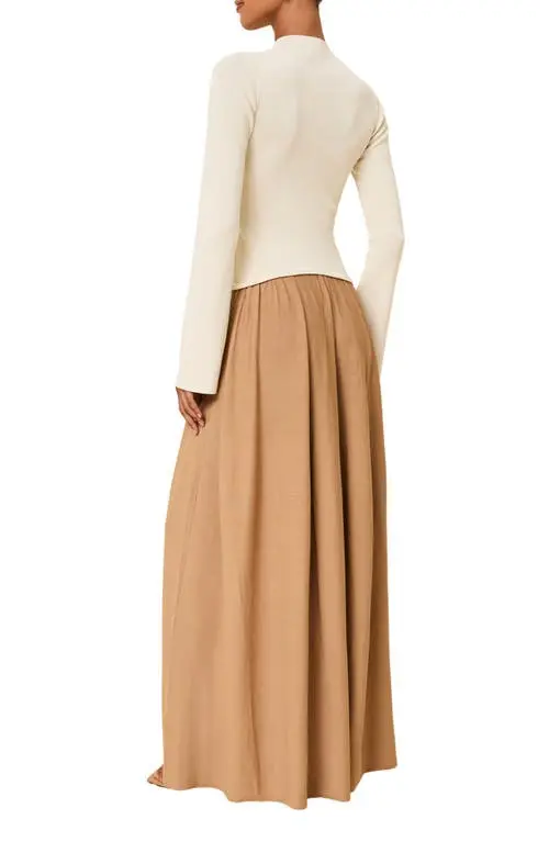 Solid & Striped Soglio Long Sleeve Maxi Sweater Dress - Camel