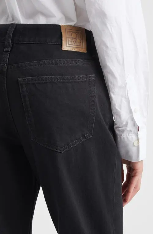TOTEME Low Rise Straight Leg Jeans - Black