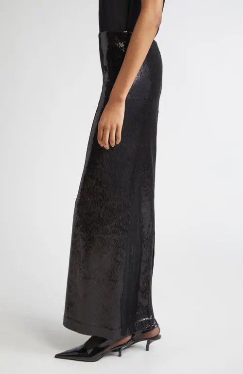 TOTEME Sequin Column Maxi Skirt - Black