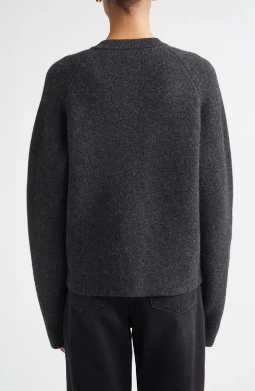 TOTEME Hammered Button Cashmere And Wool Cardigan - Charcoal