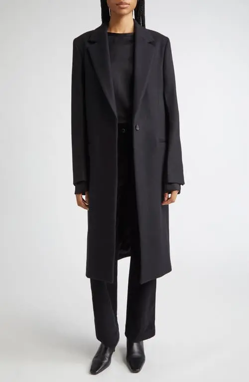 TOTEME Classic Wool Blend Coat - Black