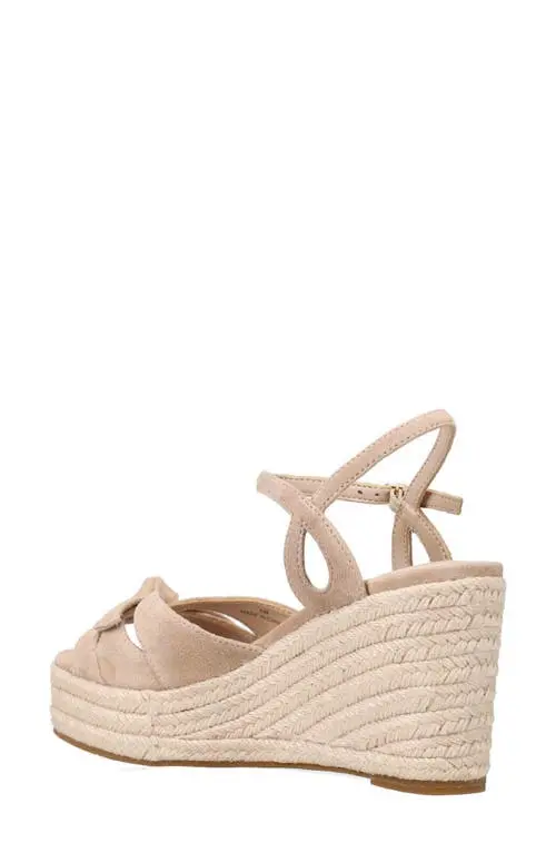 Pelle Moda Elbie Espadrille Platform Wedge Sandal - Latte