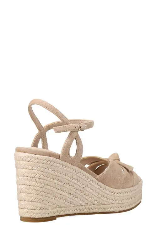 Pelle Moda Elbie Espadrille Platform Wedge Sandal - Latte